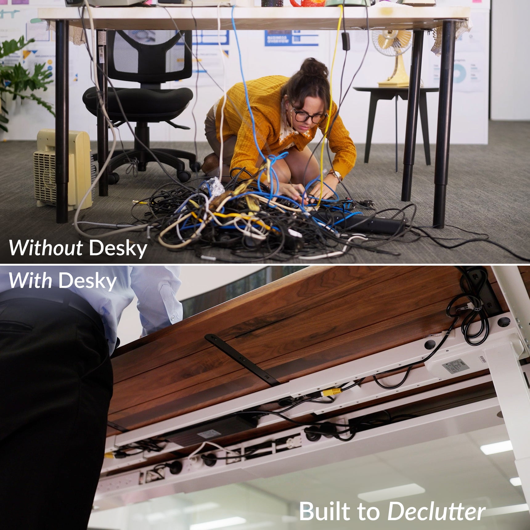 Desky Under Desk Cable Management Channel