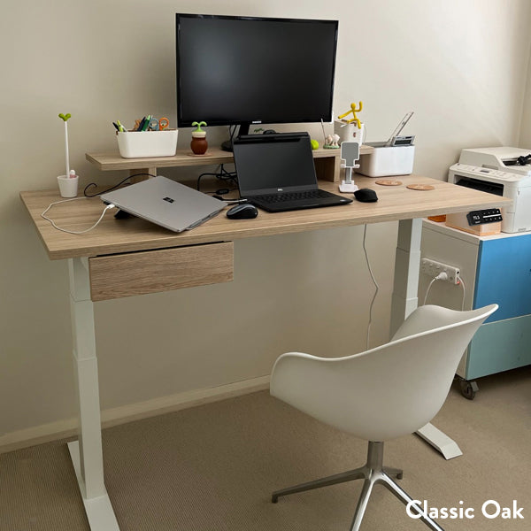 Desky Dual Melamine Sit Stand Desk