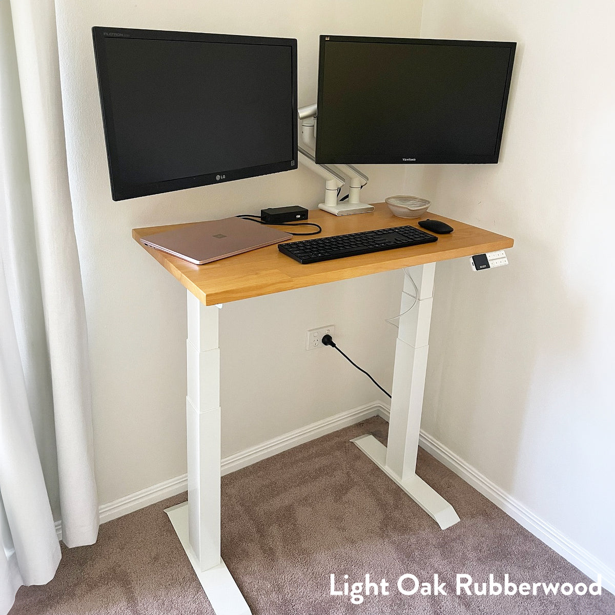 Desky Dual Mini Rubberwood Standing Desk