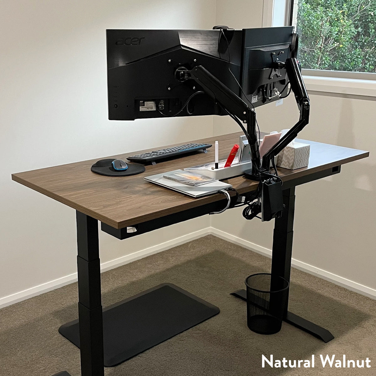 Desky Dual Melamine Sit Stand Desk