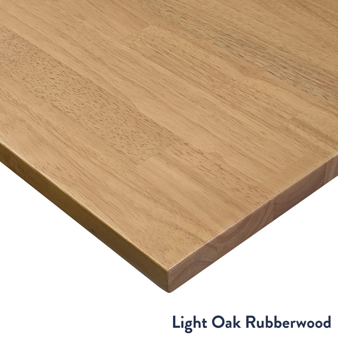 Desky Rubberwood L-Shape Sit Stand Desk