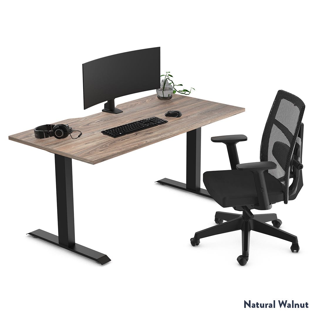 Desky Zero Scalloped Melamine Office Desk